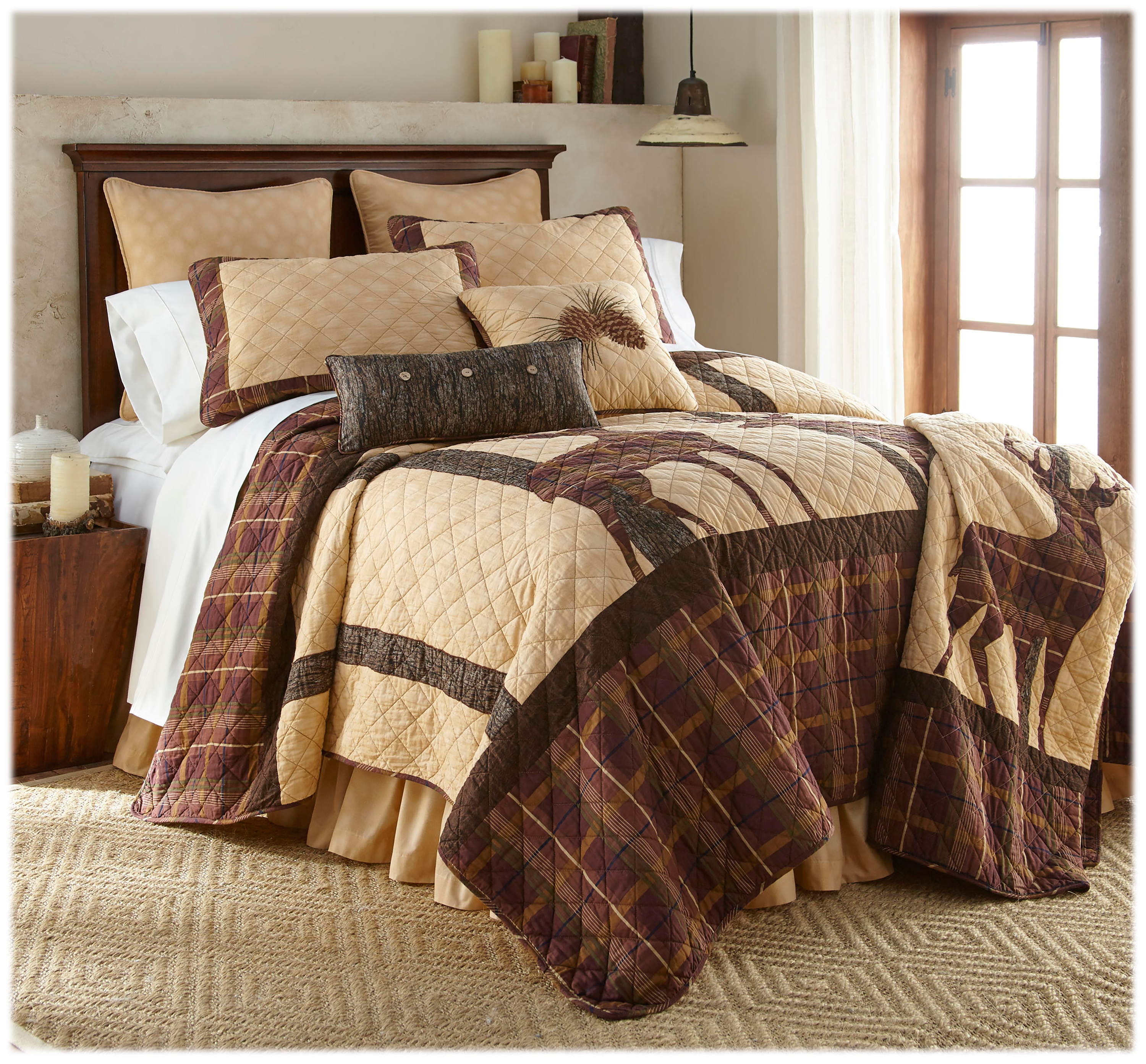 Donna Sharp Antler Woods Bedding Collection Quilt and Sham Set | Bass ...